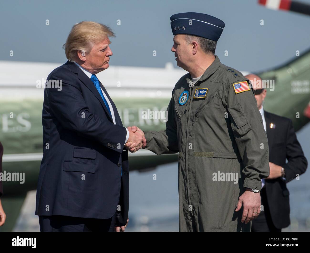 Fussa, Japan. 07th Nov, 2017. U.S President Donald Trump thanks Lt. Gen ...
