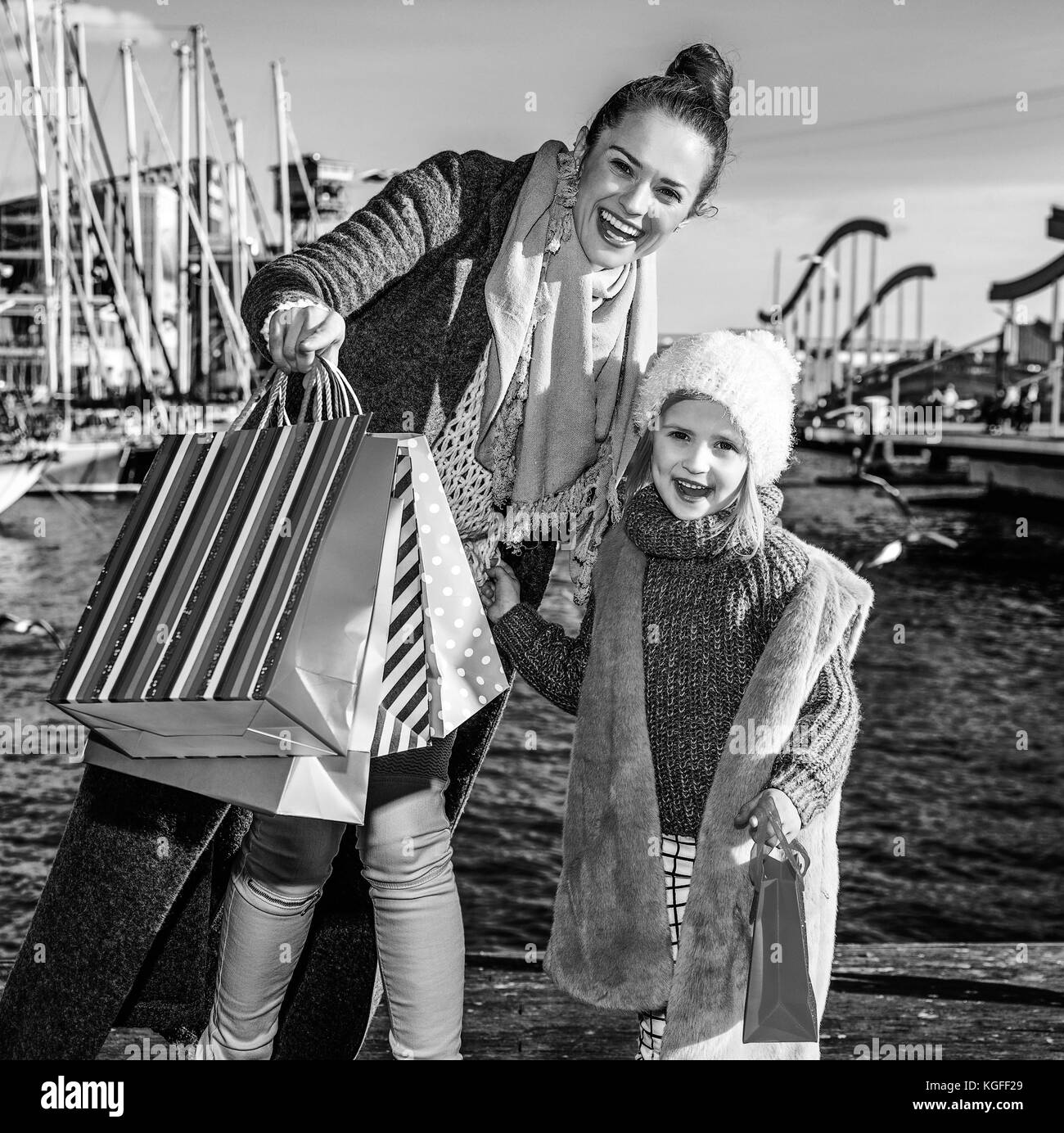 in Barcelona for a perfect present. Full length portrait of happy ...