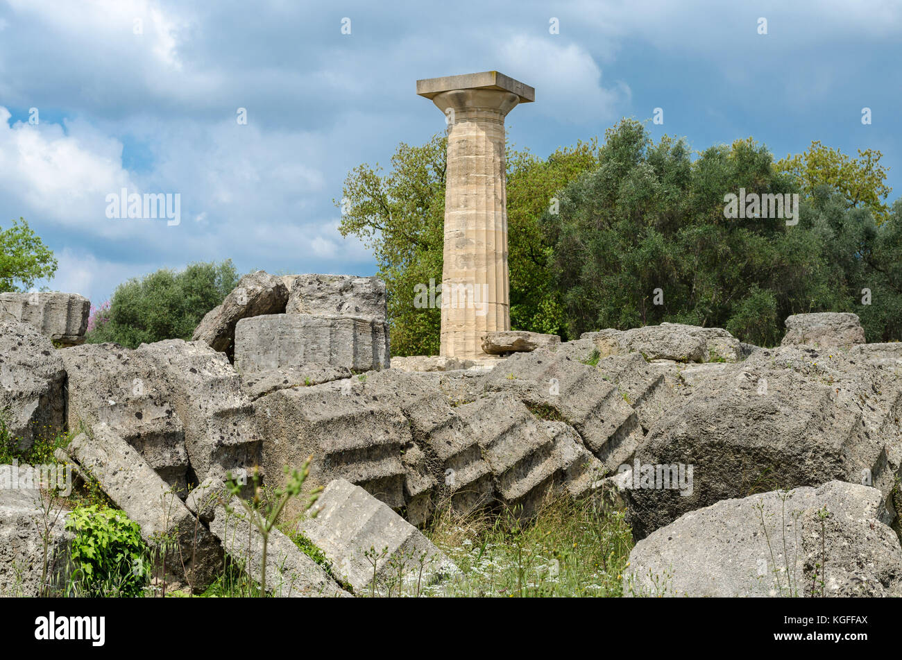 The archaeological site of ancient Olympia. The place where olympic ...