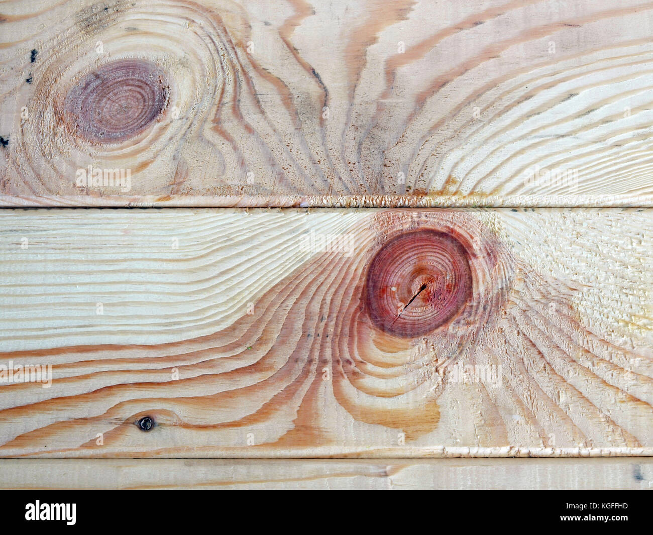 Planed wooden boards surface texture with branches close up for ...