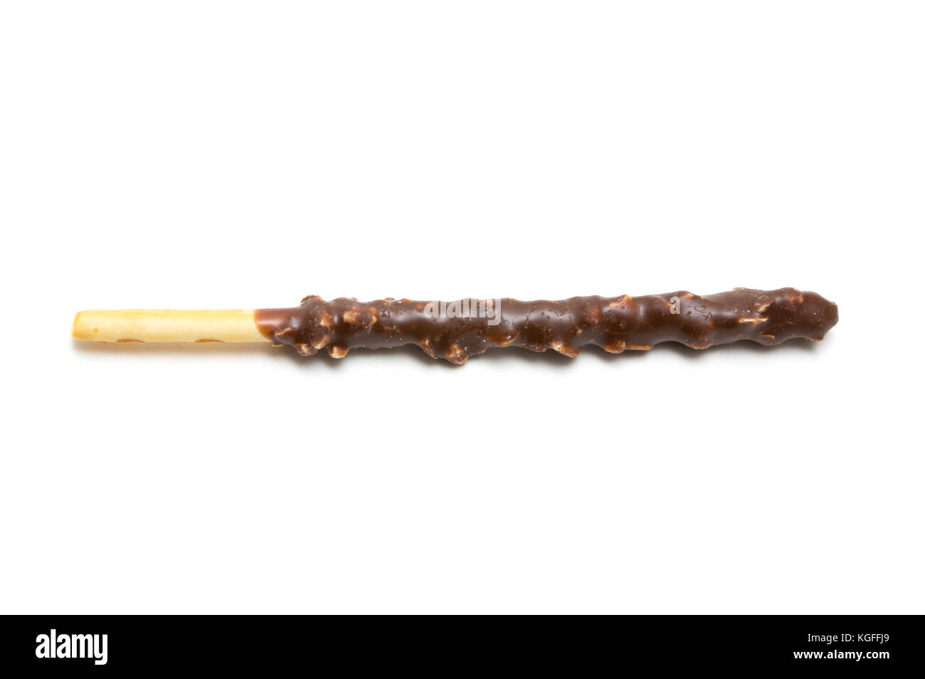 Chocolate Filled Biscuit Sticks on White Background Stock Photo - Alamy