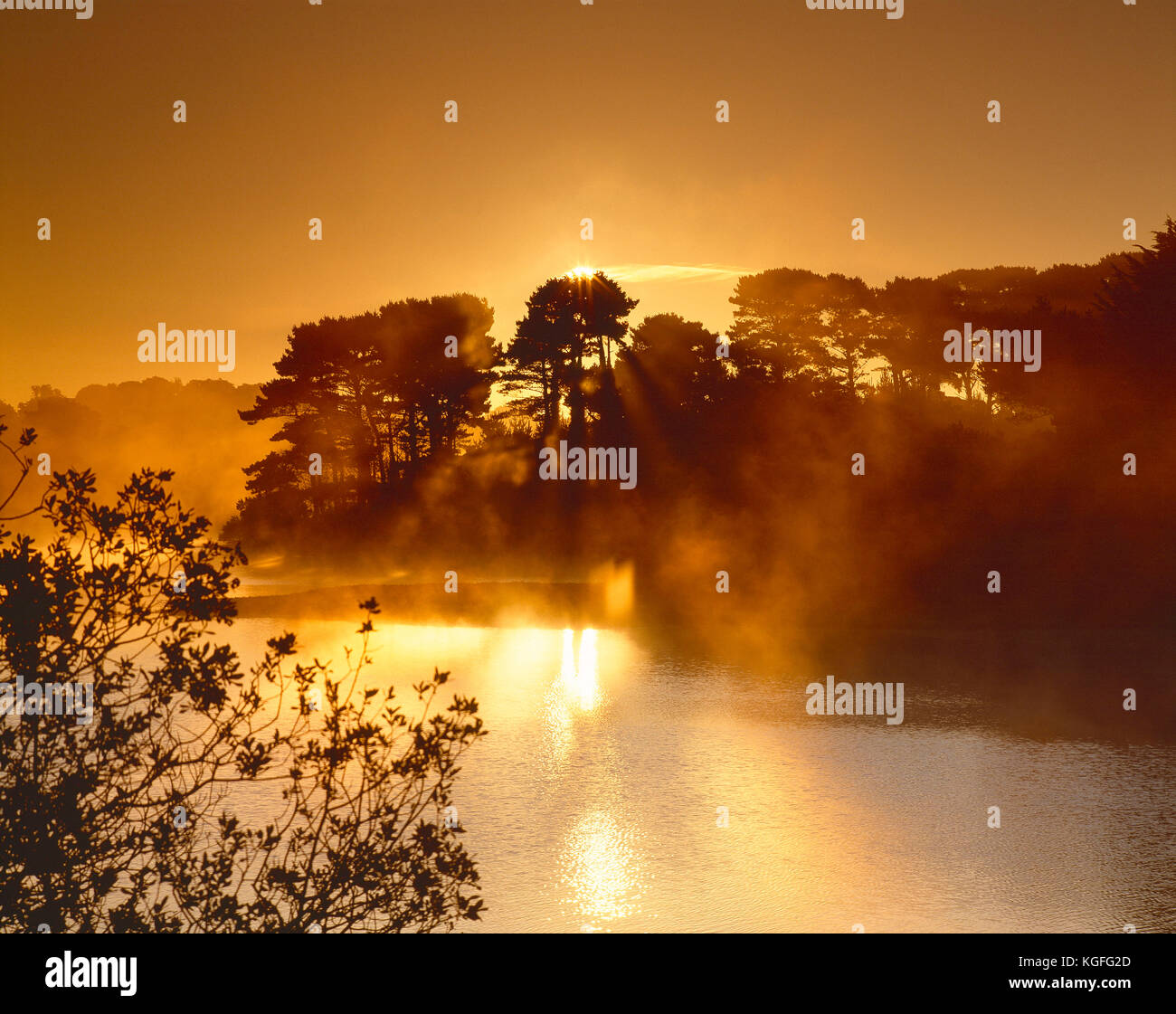 Channel Islands. Guernsey. Saint Saviour. Reservoir at sunrise Stock ...