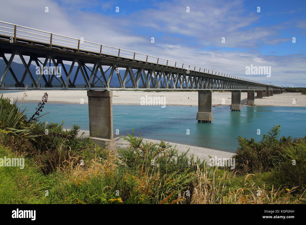 bridge over the river haast at haast south island new zealand Stock ...