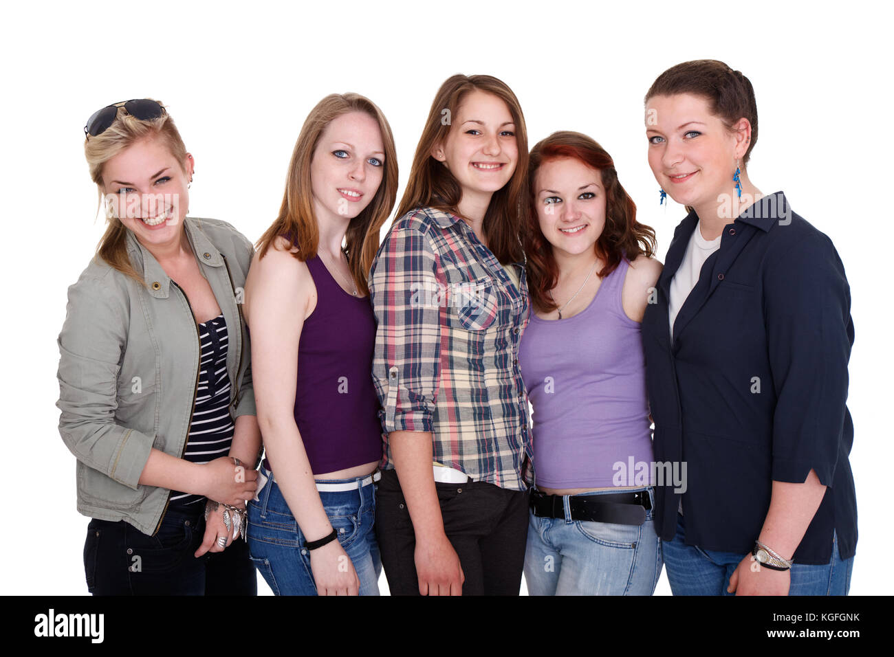 Smiling Young Teenager Girls Together Friendship Stock Photo Alamy
