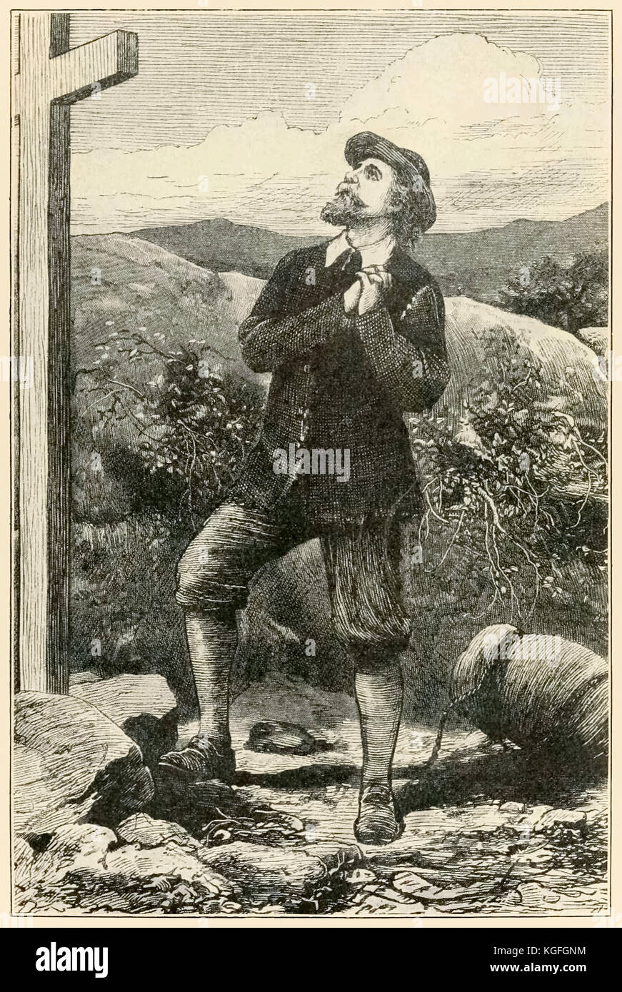 ‘Christian before the cross’ from ‘The Pilgrim’s Progress From This ...