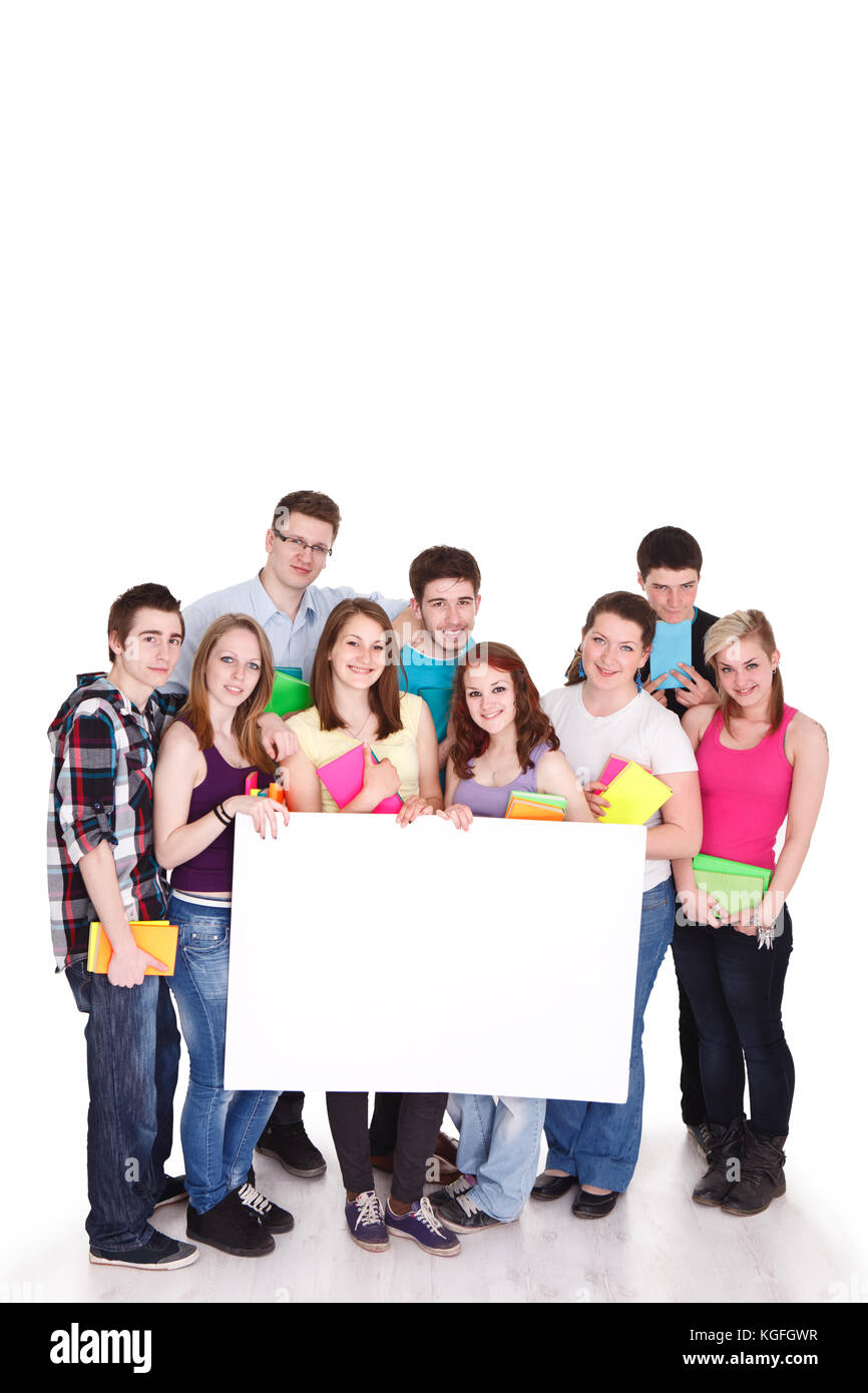 Group Students Holding Blank Sign High Resolution Stock Photography and ...