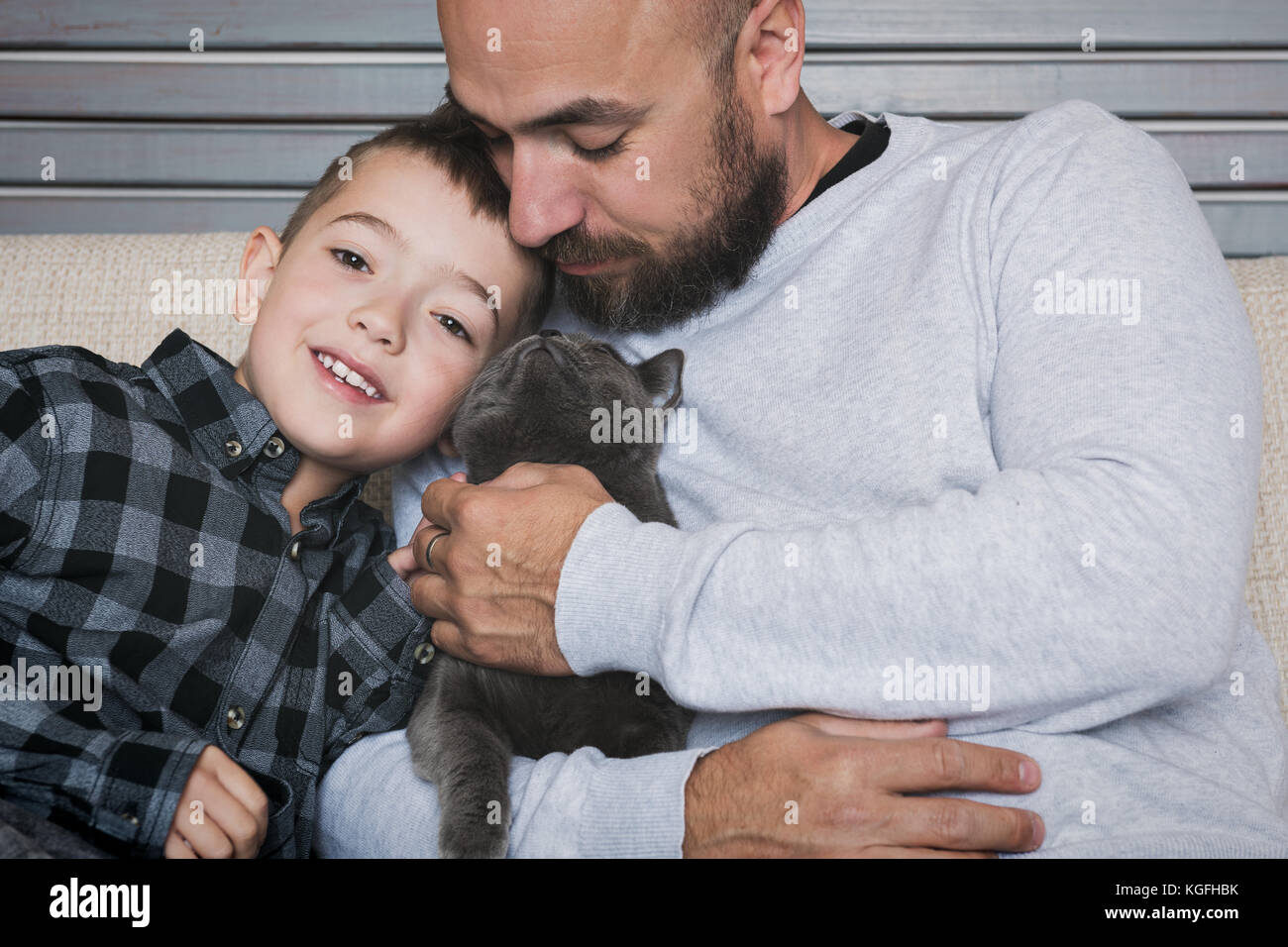 Father and son portrait, fathers day concept, real family Stock Photo ...