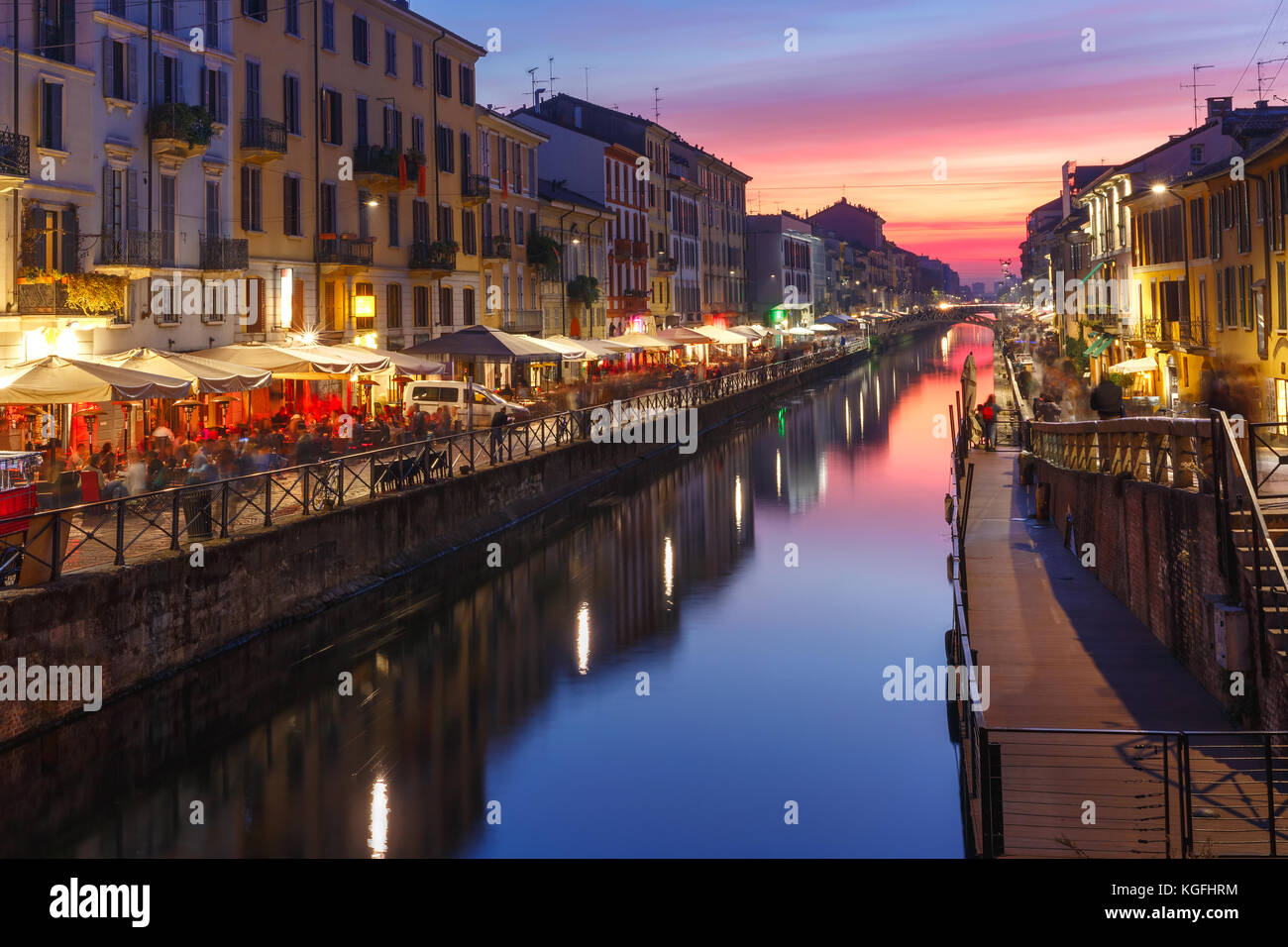 Naviglio Grande canal in Milan, Lombardia, Italy Stock Photo - Alamy