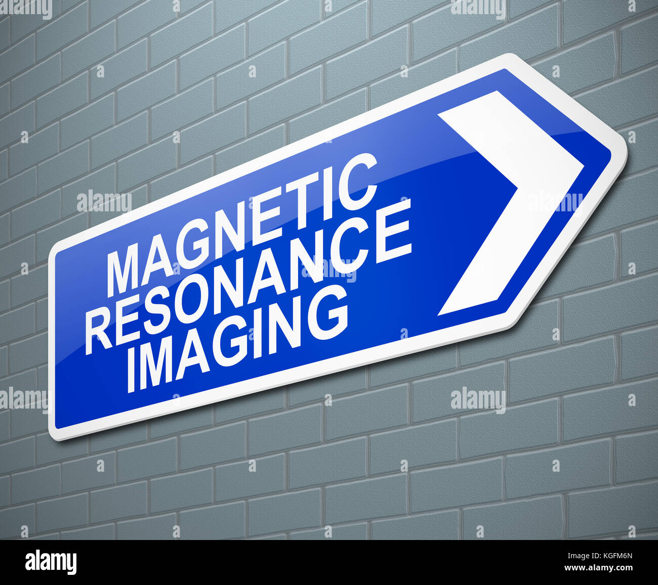 3d Illustration depicting a sign with a Magnetic Resonance Imaging ...