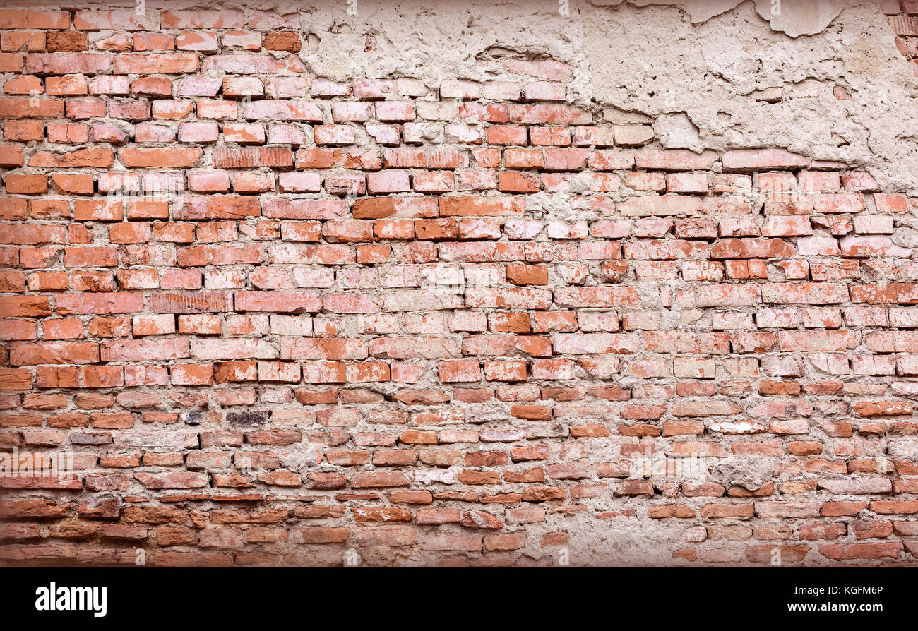 Old cracked brick wall background Stock Photo - Alamy
