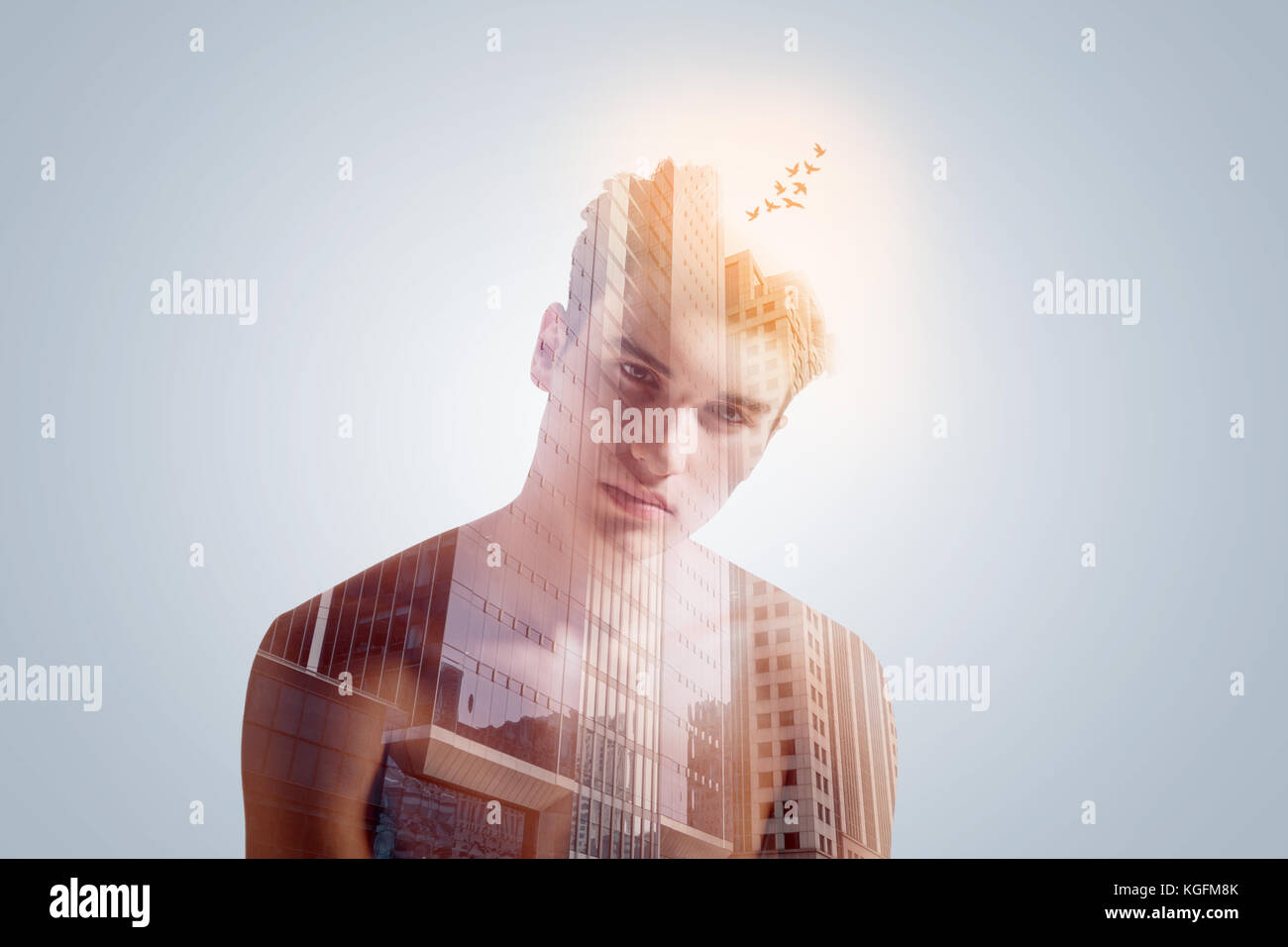 Sad depressed guy loosing his creativity Stock Photo - Alamy