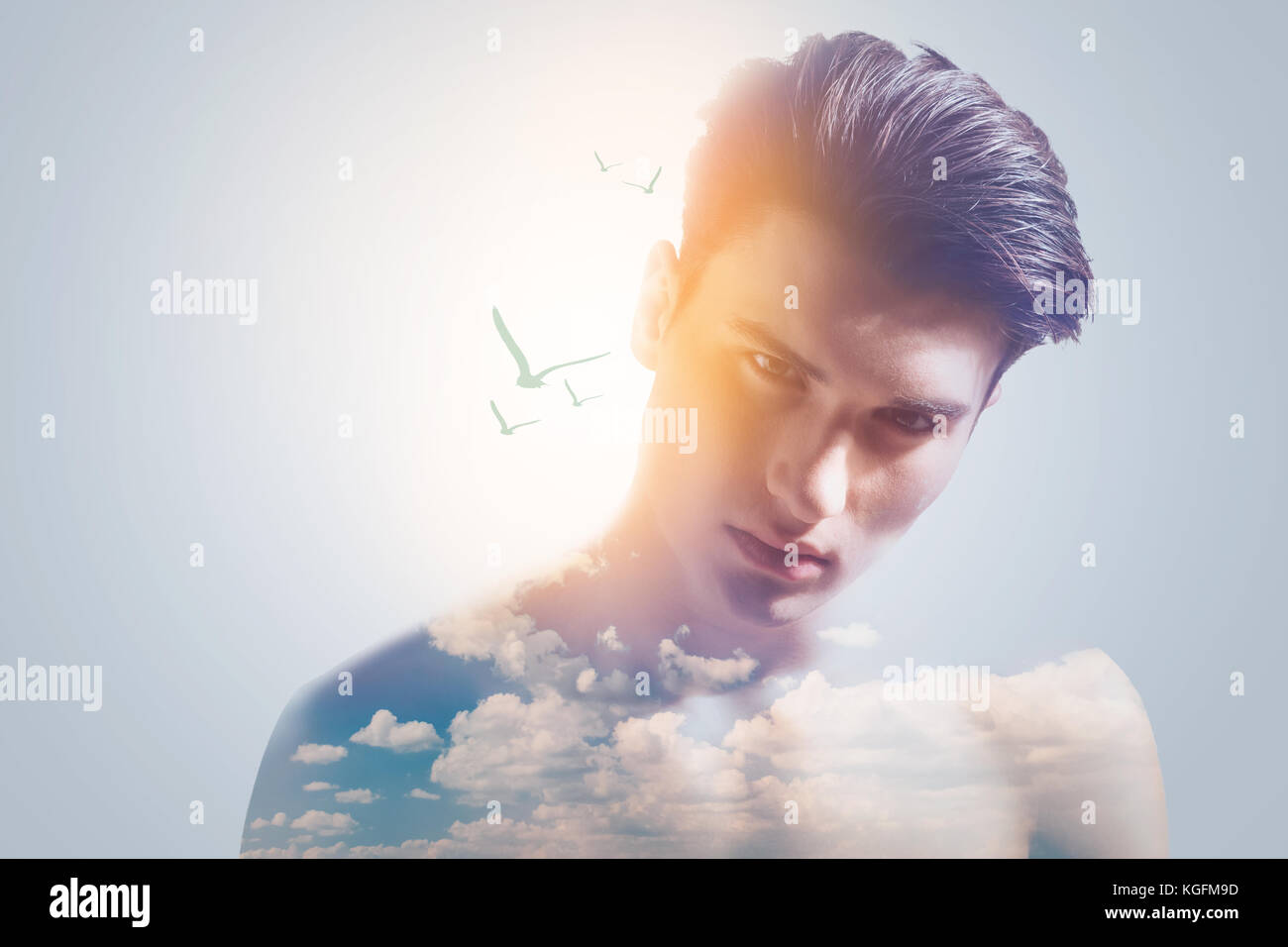 Stunning irresistible guy convincing of his rightness Stock Photo - Alamy