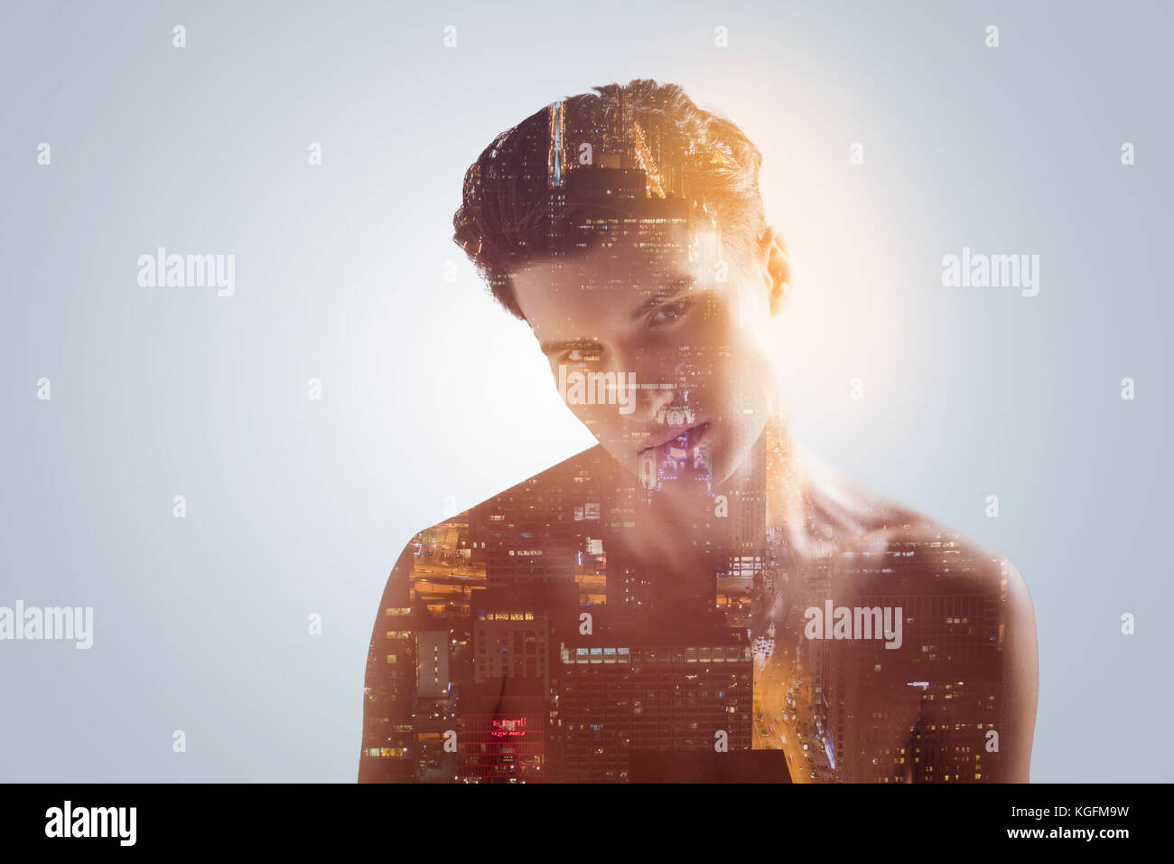 Breathtaking confident guy reflecting Stock Photo - Alamy