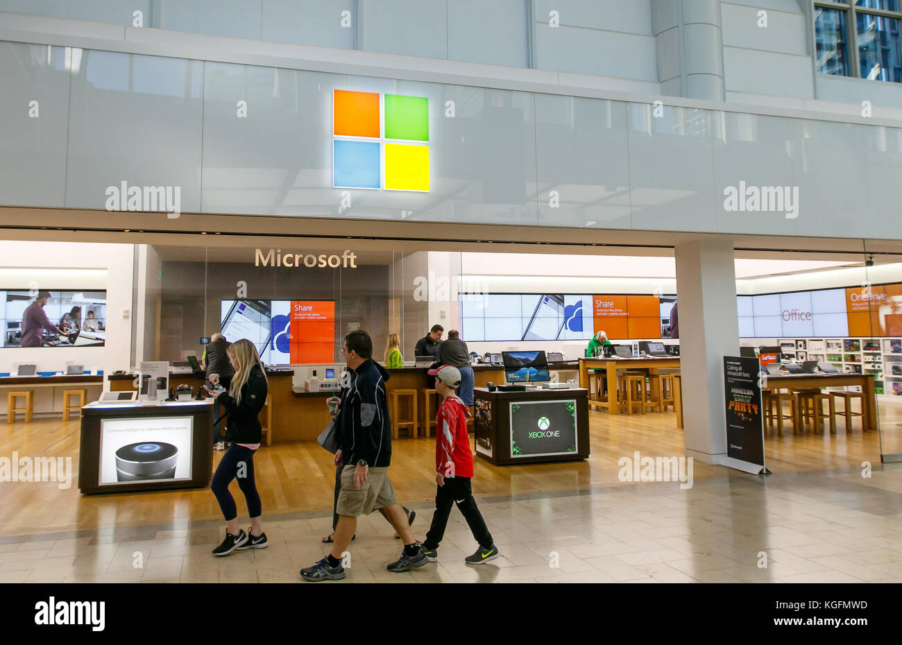 Outside of a Microsoft store in Prudential Center in Boston Stock Photo ...