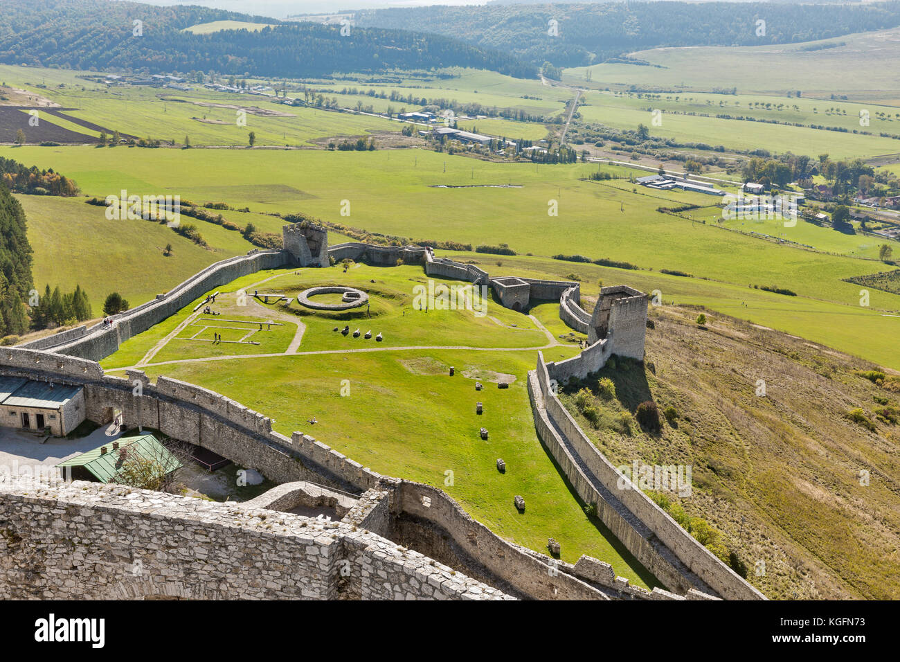 Spis Castle courtyard. Spissky hrad, National Cultural Monument UNESCO ...