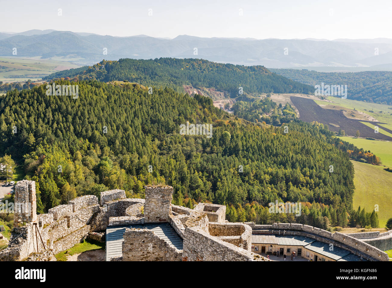 Aerial view from Spis Castle. National Cultural Monument UNESCO, it is ...