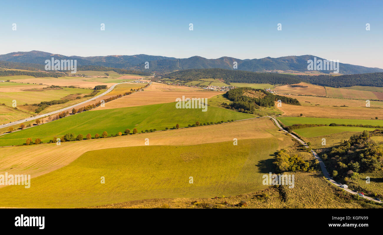 Aerial view landscape from Spis Castle, Slovakia Stock Photo - Alamy