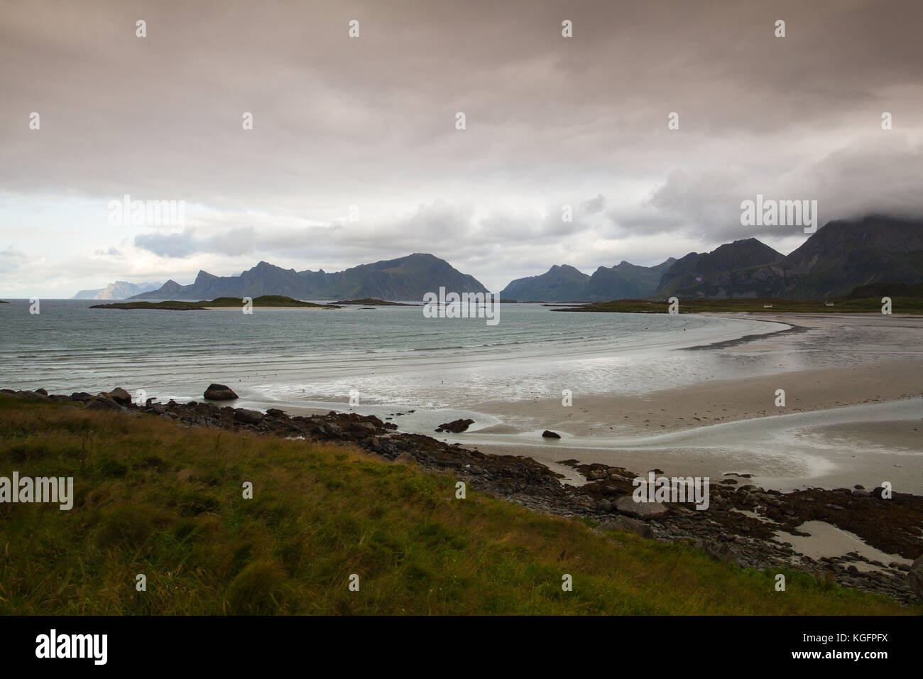 Dramatic coast on the Lofoten islands at sunset, Norway Stock Photo - Alamy