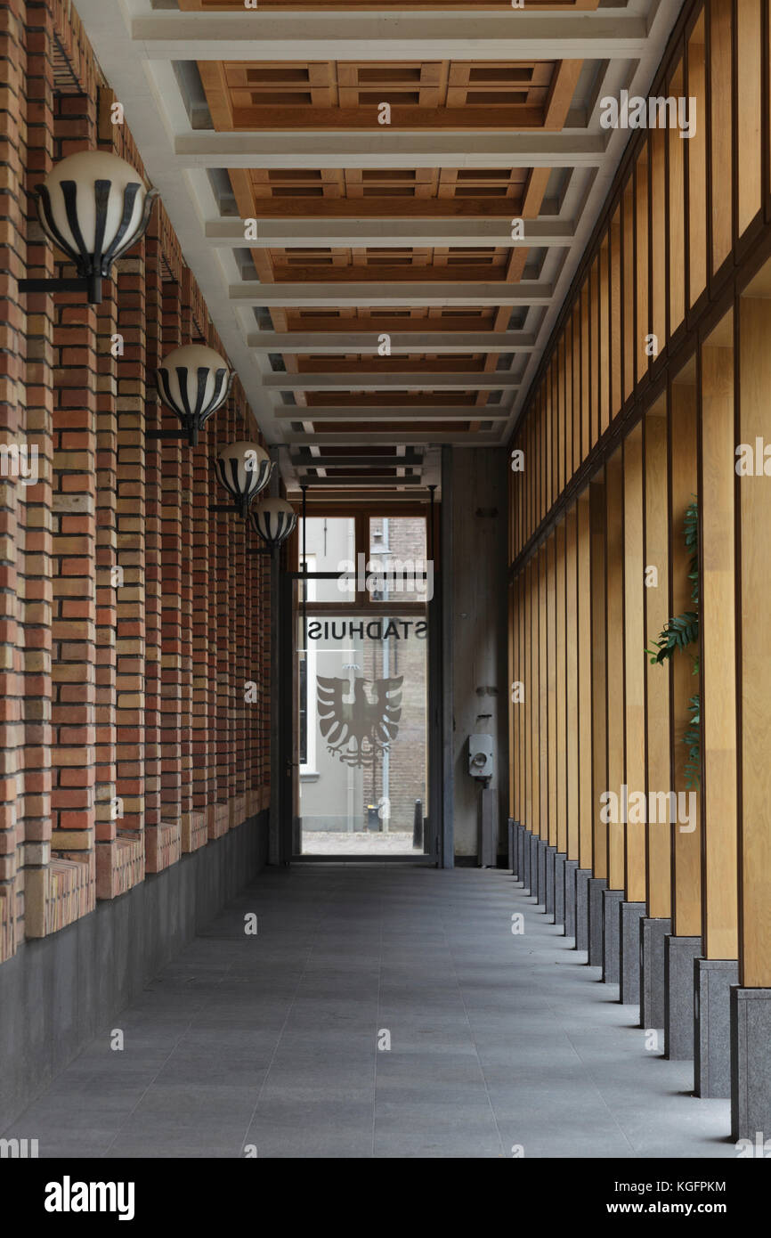 Colonnade in external courtyard. Deventer City Hall, Deventer ...