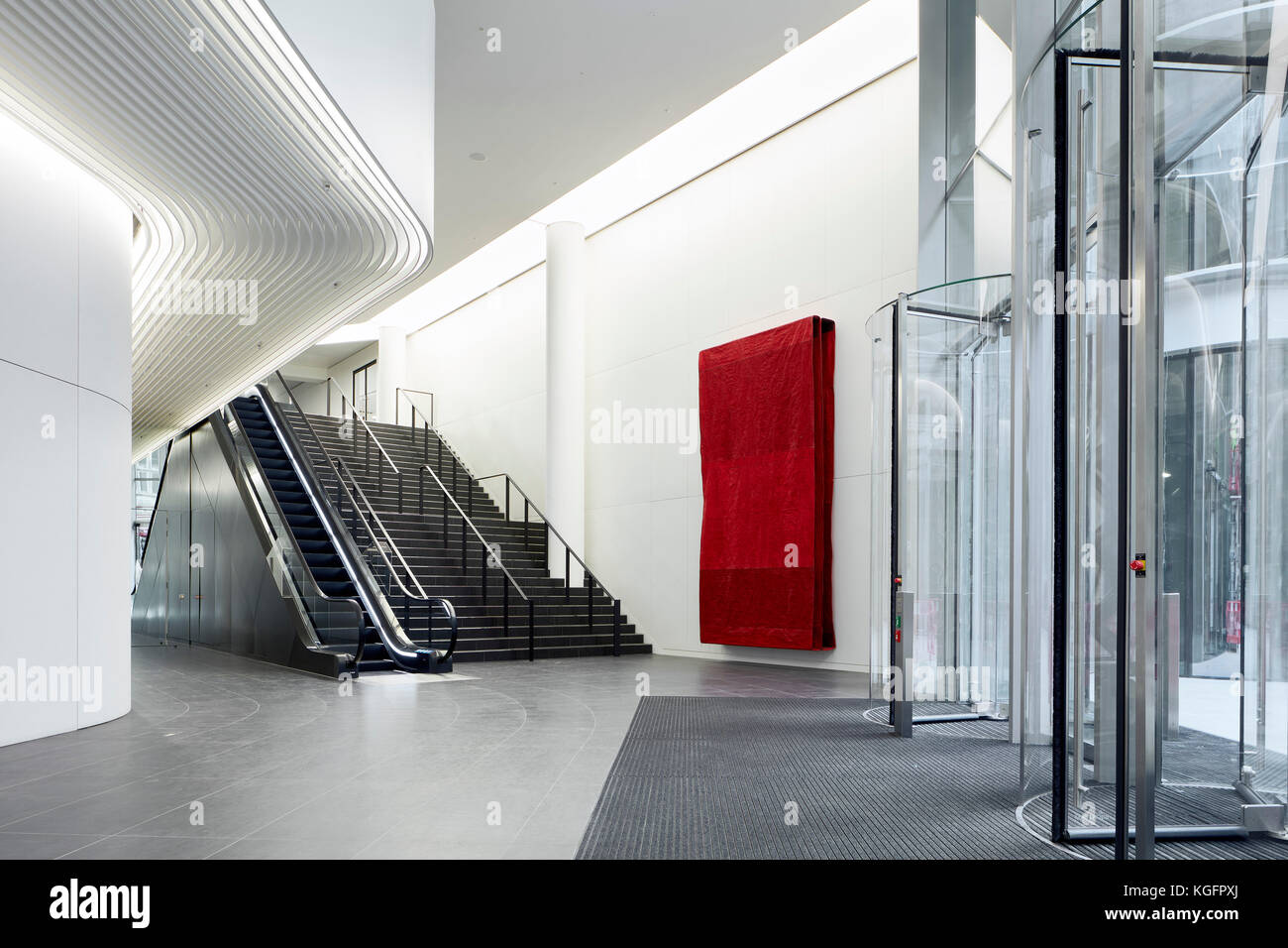 Angled view of entrance foyer. Angel Court, London, United Kingdom ...