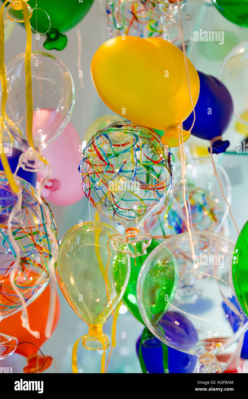Colorful balloons made of Venetian Murano Glass Stock Photo - Alamy