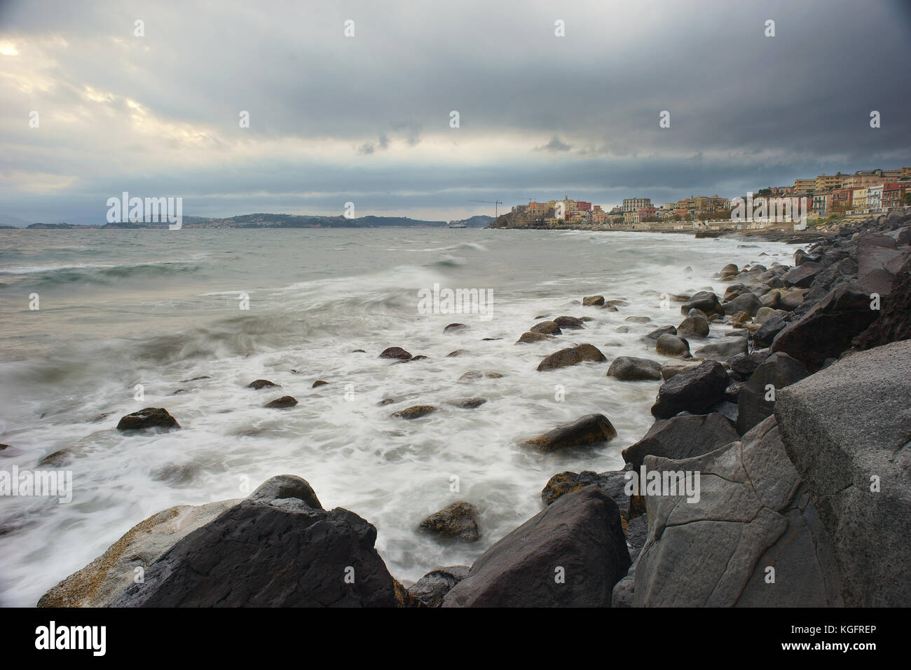 Bay of Pozzuoli , Naples, Italy. Time lapse Stock Photo - Alamy