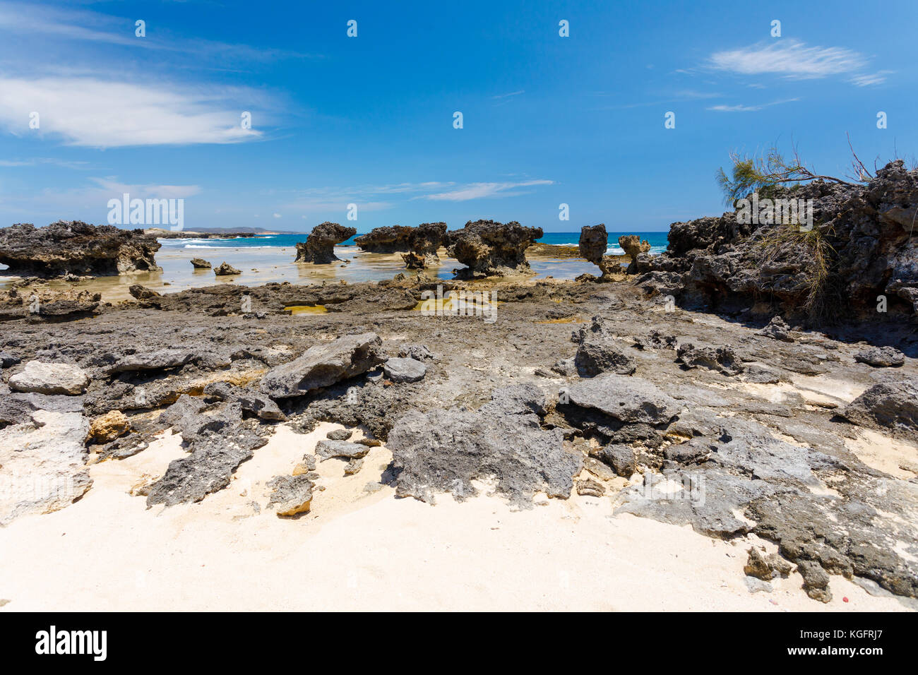 Beautiful rocky beach in Diego Suarez bay in Indian ocean, Madagascar ...