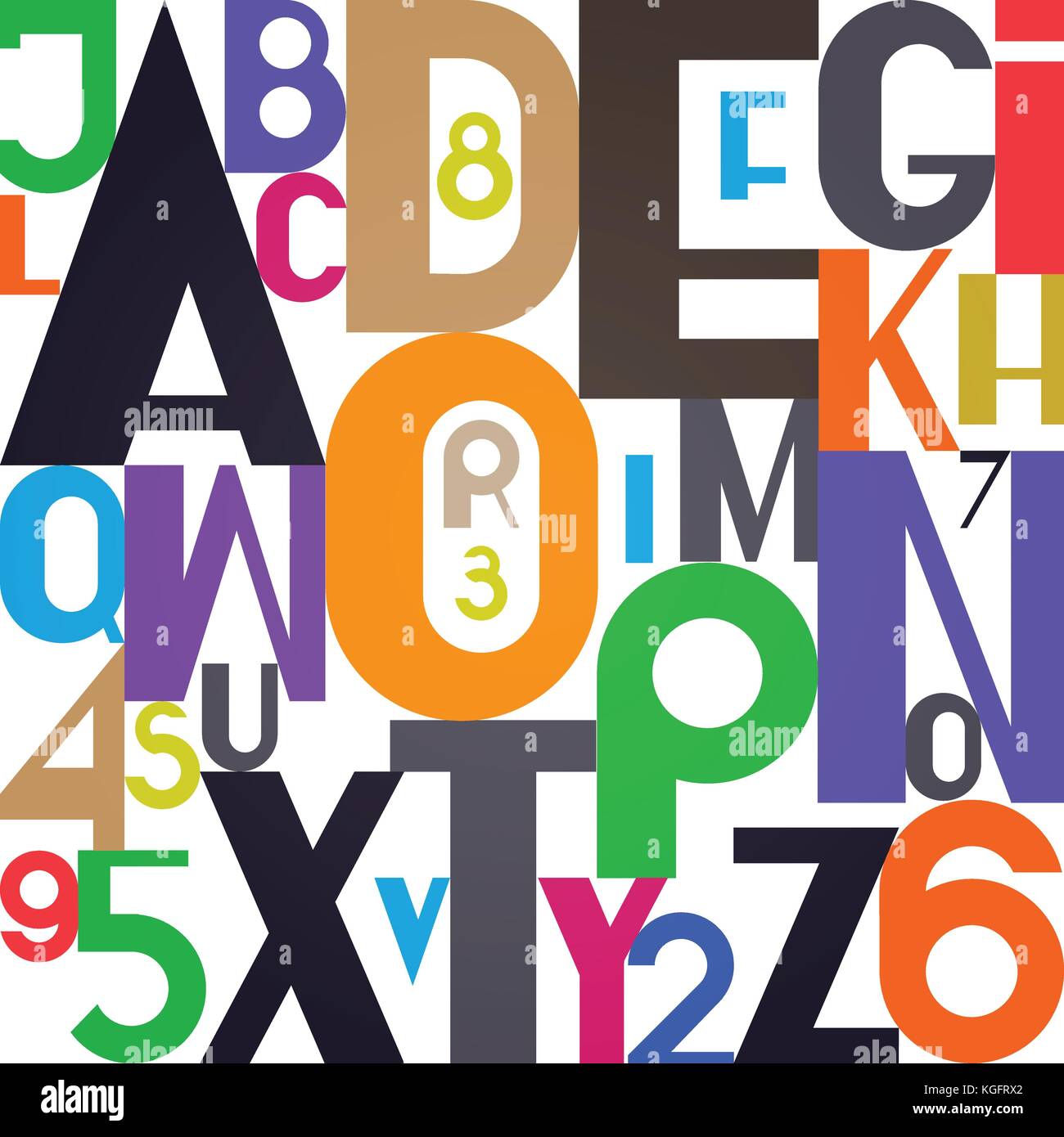 stylish alphabet letters and numbers. vector, bold font type. regular ...