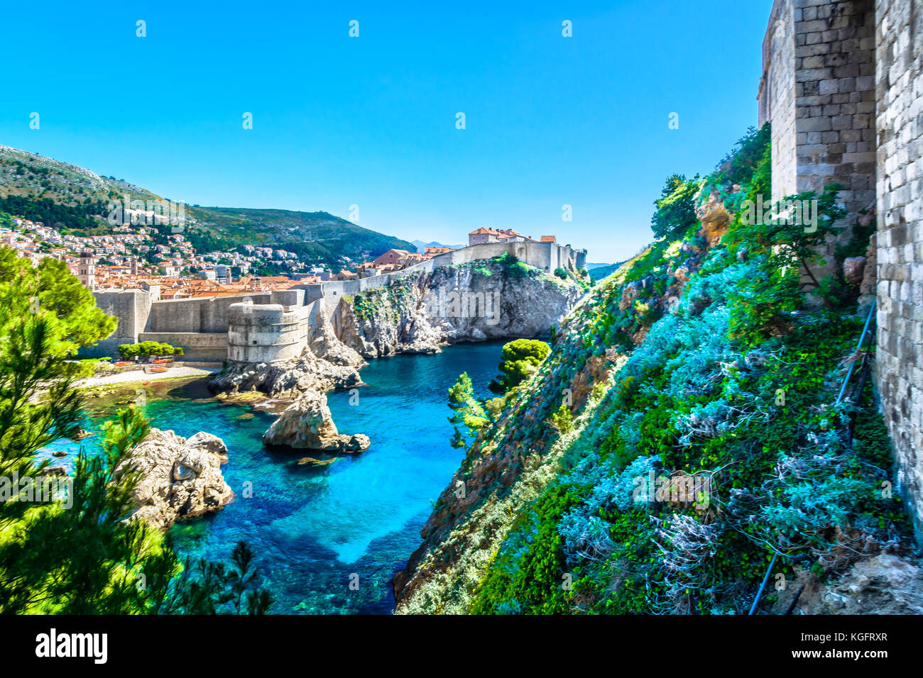Adriatic famous scenery and hidden bay in Dubrovnik Riviera, Croatia ...
