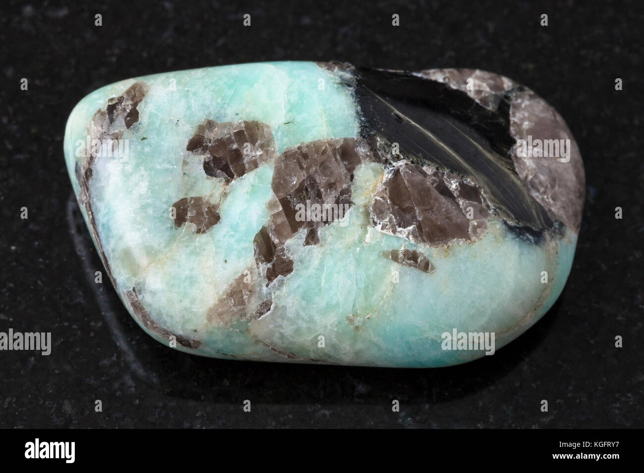 macro shooting of natural mineral rock specimen - polished Pegmatite ...