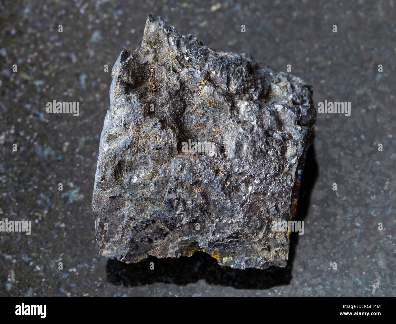 macro shooting of natural mineral rock specimen - rough Bituminous coal ...