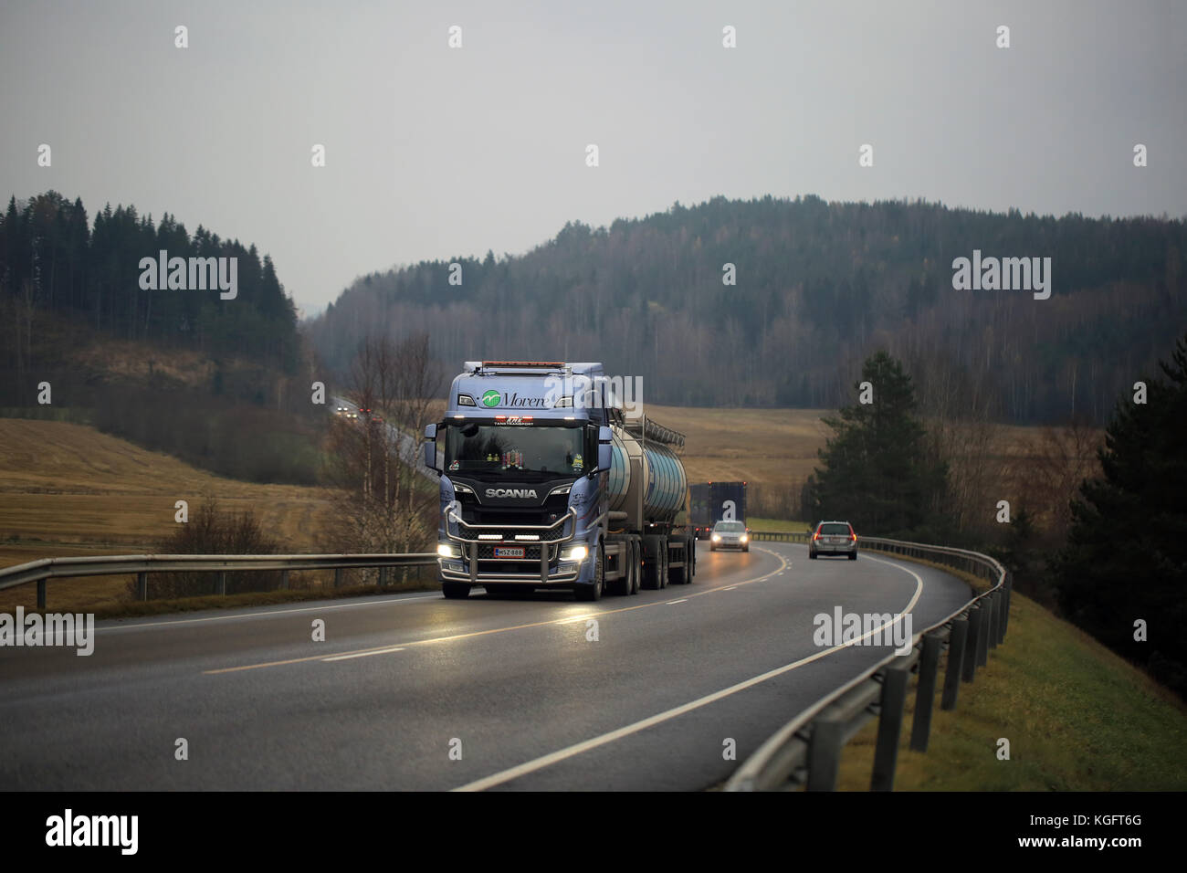 SALO, FINLAND - NOVEMBER 5, 2017: Customized Next Generation Scania ...