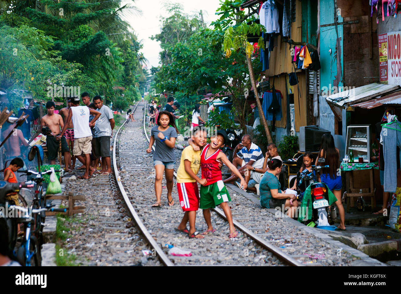Community living by old disused Naga City to Manila train tracks, Naga ...