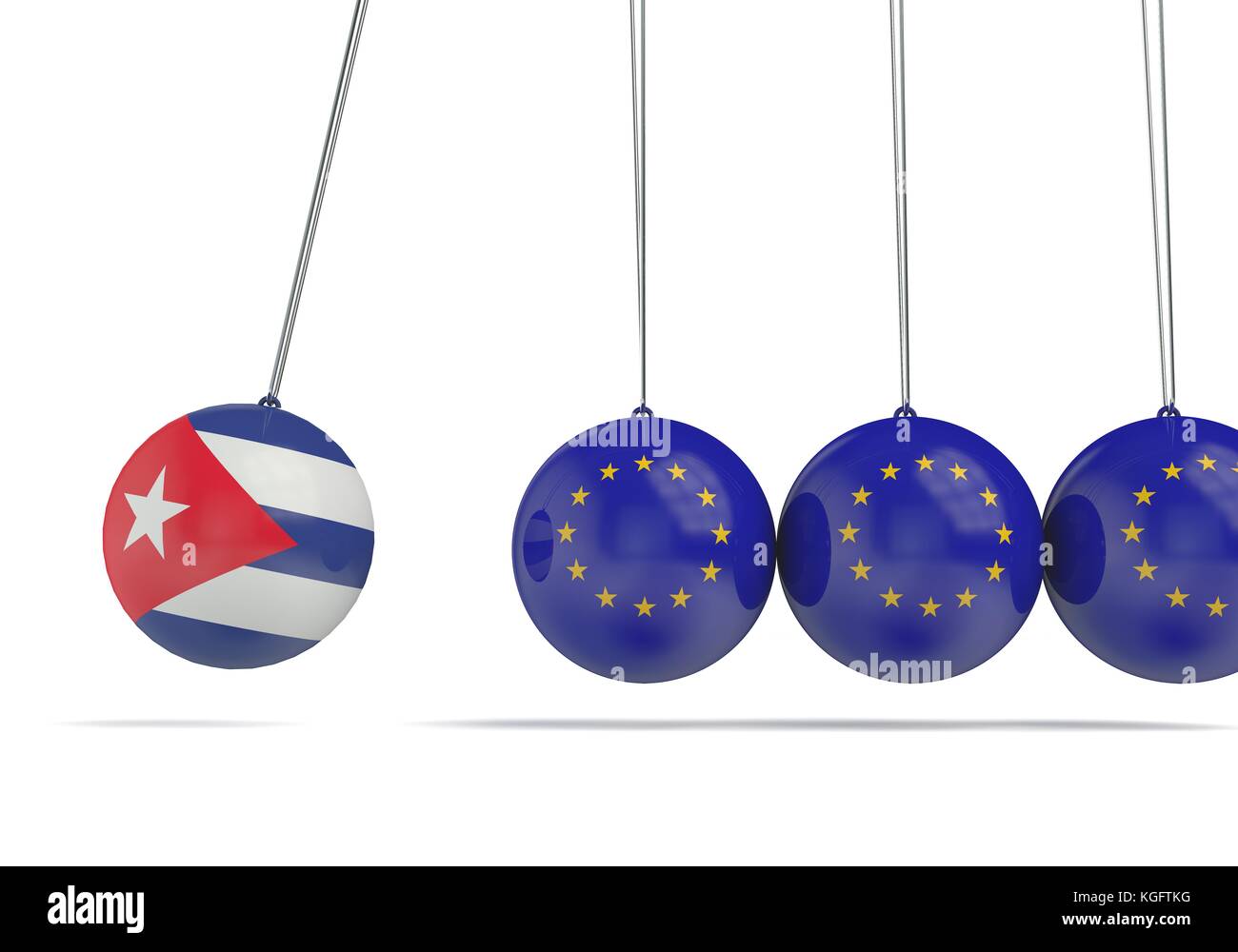 Cuba and european flags political relationship concept. 3D Rendering ...