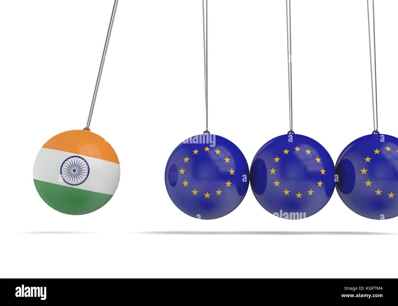 India and european flags political relationship concept. 3D Rendering ...