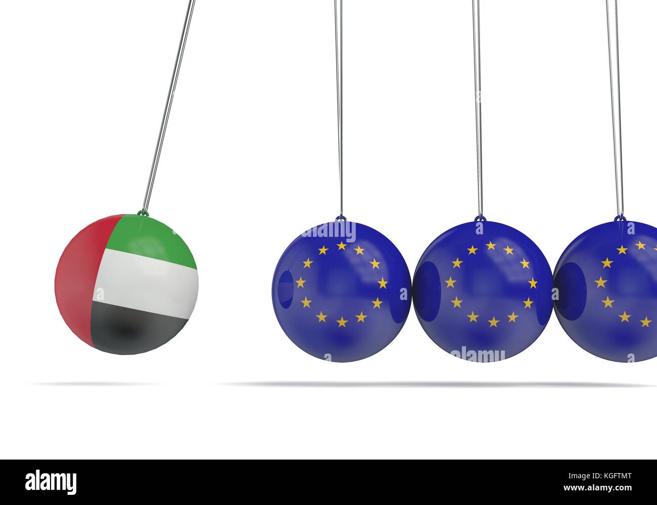 UAE and european flags political relationship concept. 3D Rendering ...