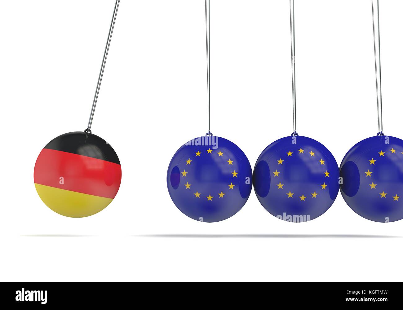 Germany and european flags political relationship concept. 3D Rendering ...