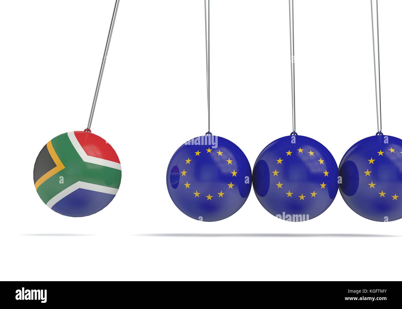 South Africa and european flags political relationship concept. 3D ...