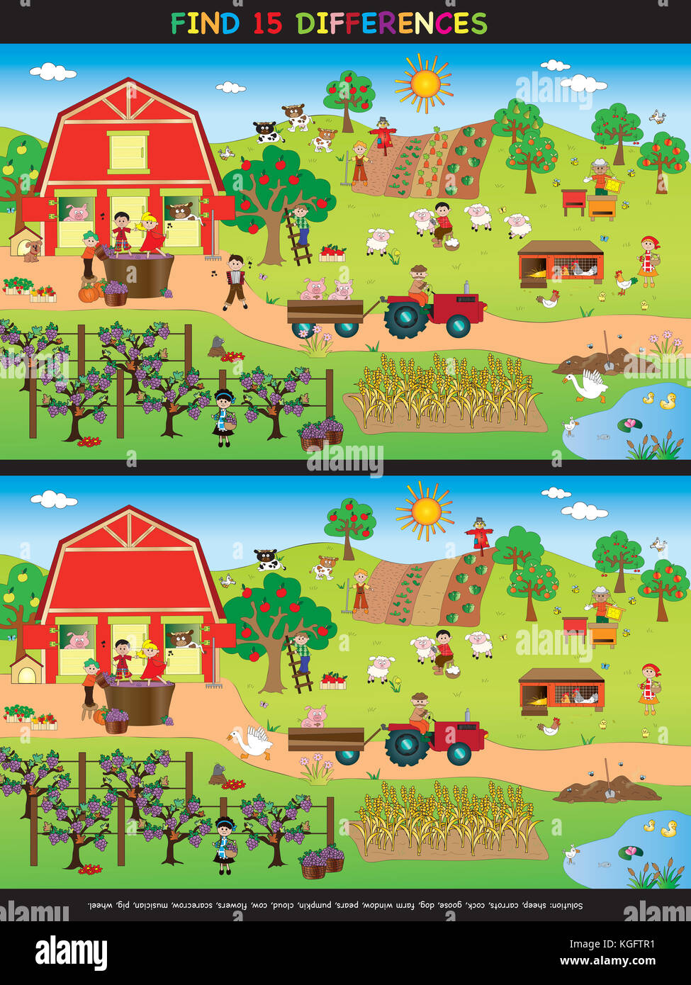 game for children: find fifteen differences Stock Photo - Alamy