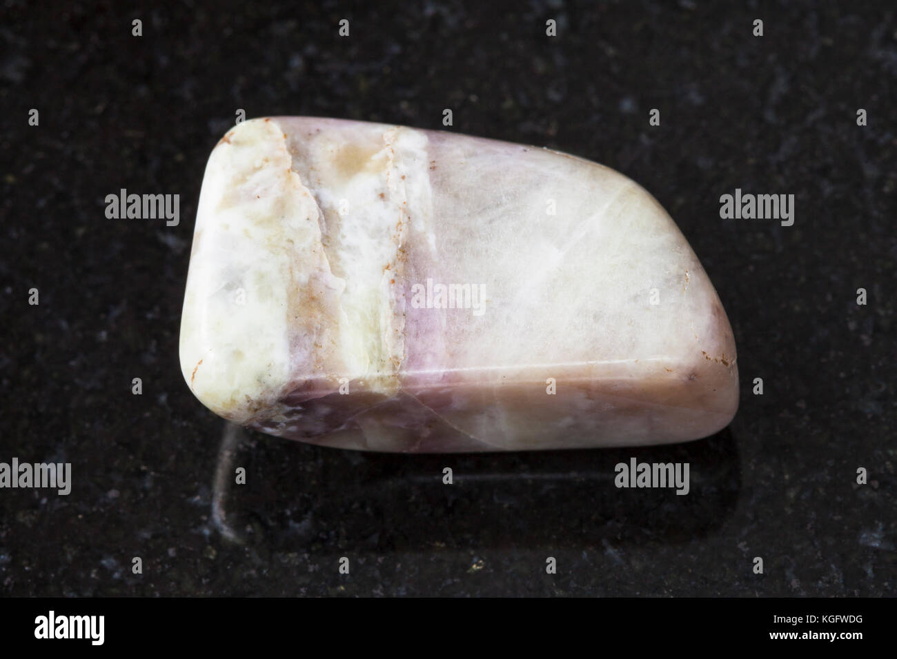 macro shooting of natural mineral rock specimen - polished Cancrinite ...