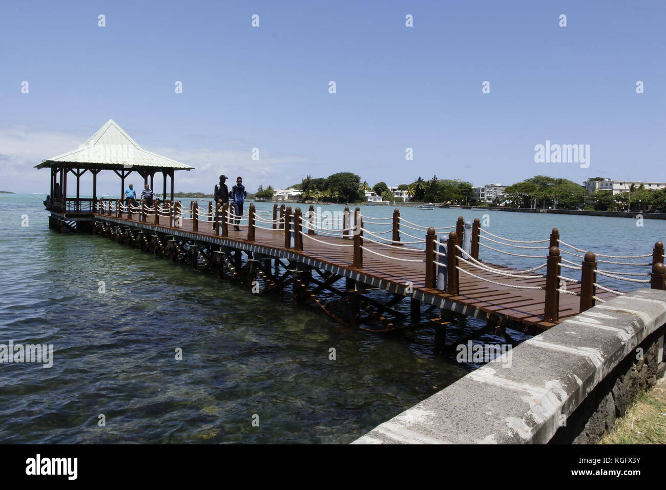 The sir gaetan duval esplanade at the mahebourg waterfront hi-res stock ...