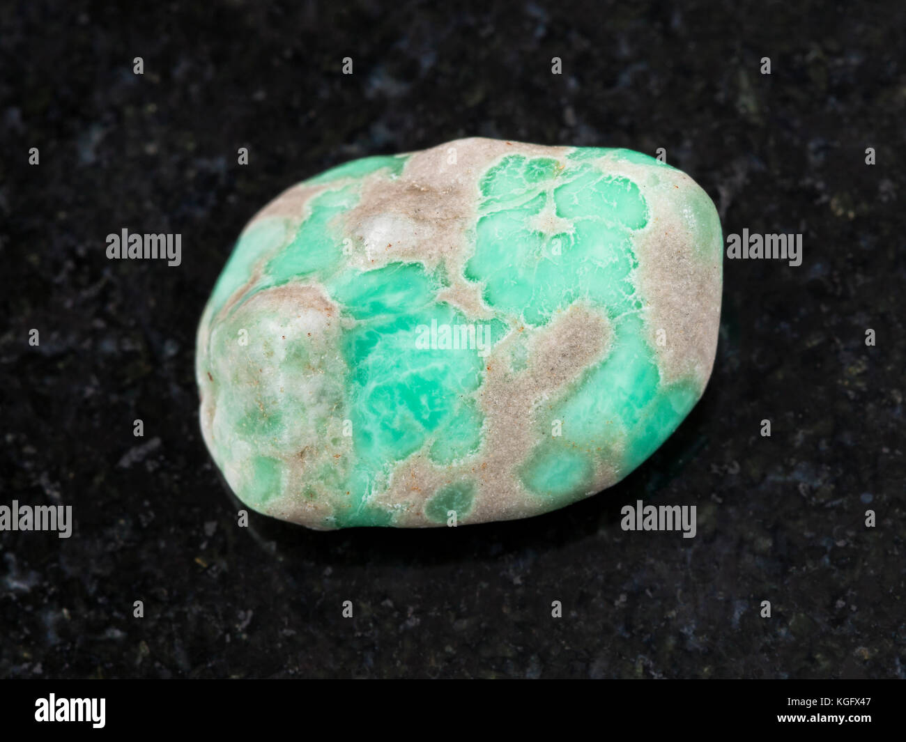 macro shooting of natural mineral rock specimen - polished Variscite ...