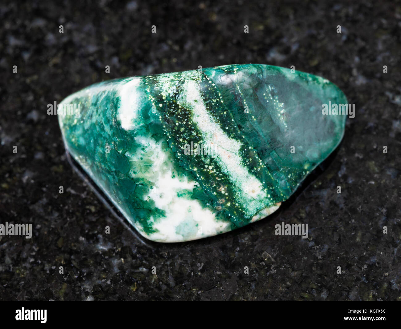 macro shooting of natural mineral rock specimen - polished Chlorite ...