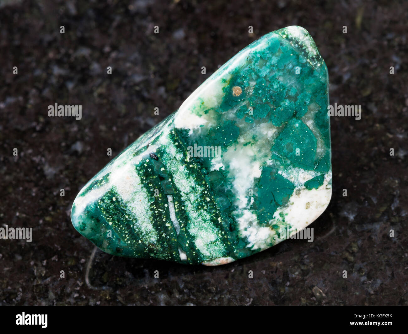 macro shooting of natural mineral rock specimen - tumbled Chlorite ...