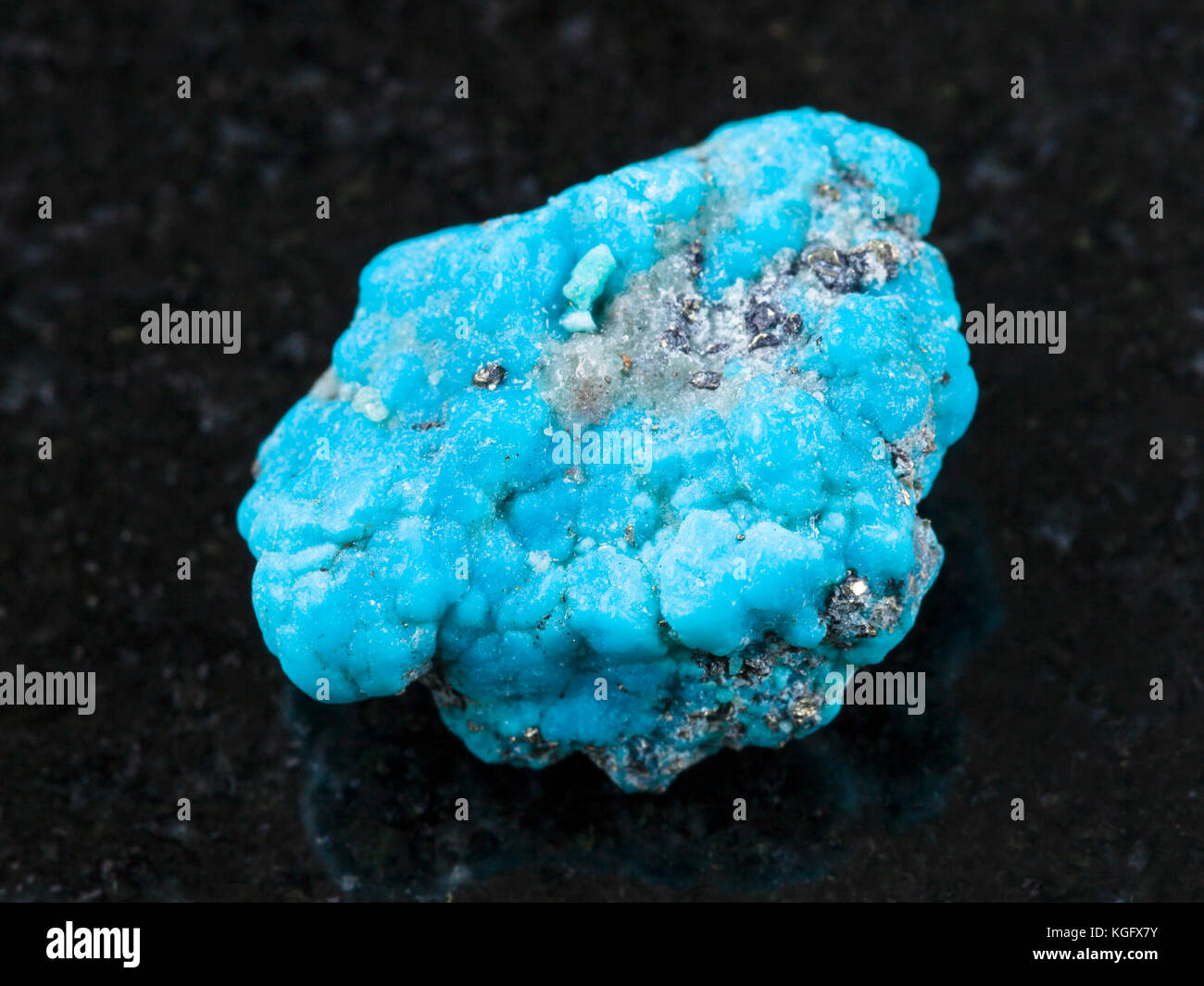 macro shooting of natural mineral rock specimen - rough blue Turquoise ...