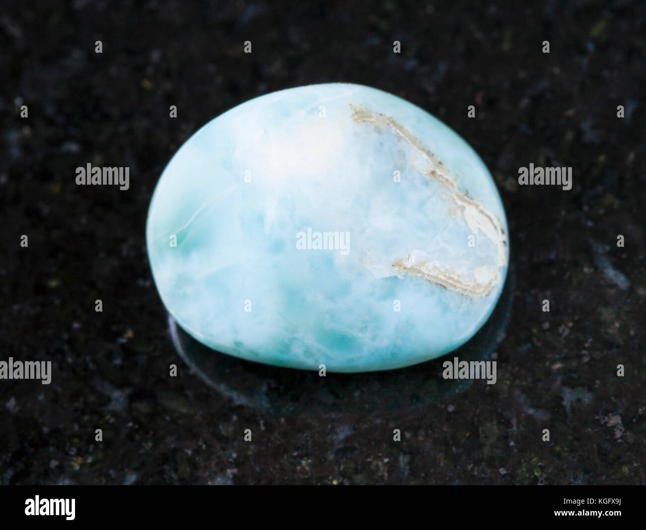 macro shooting of natural mineral rock specimen - polished Larimar ...