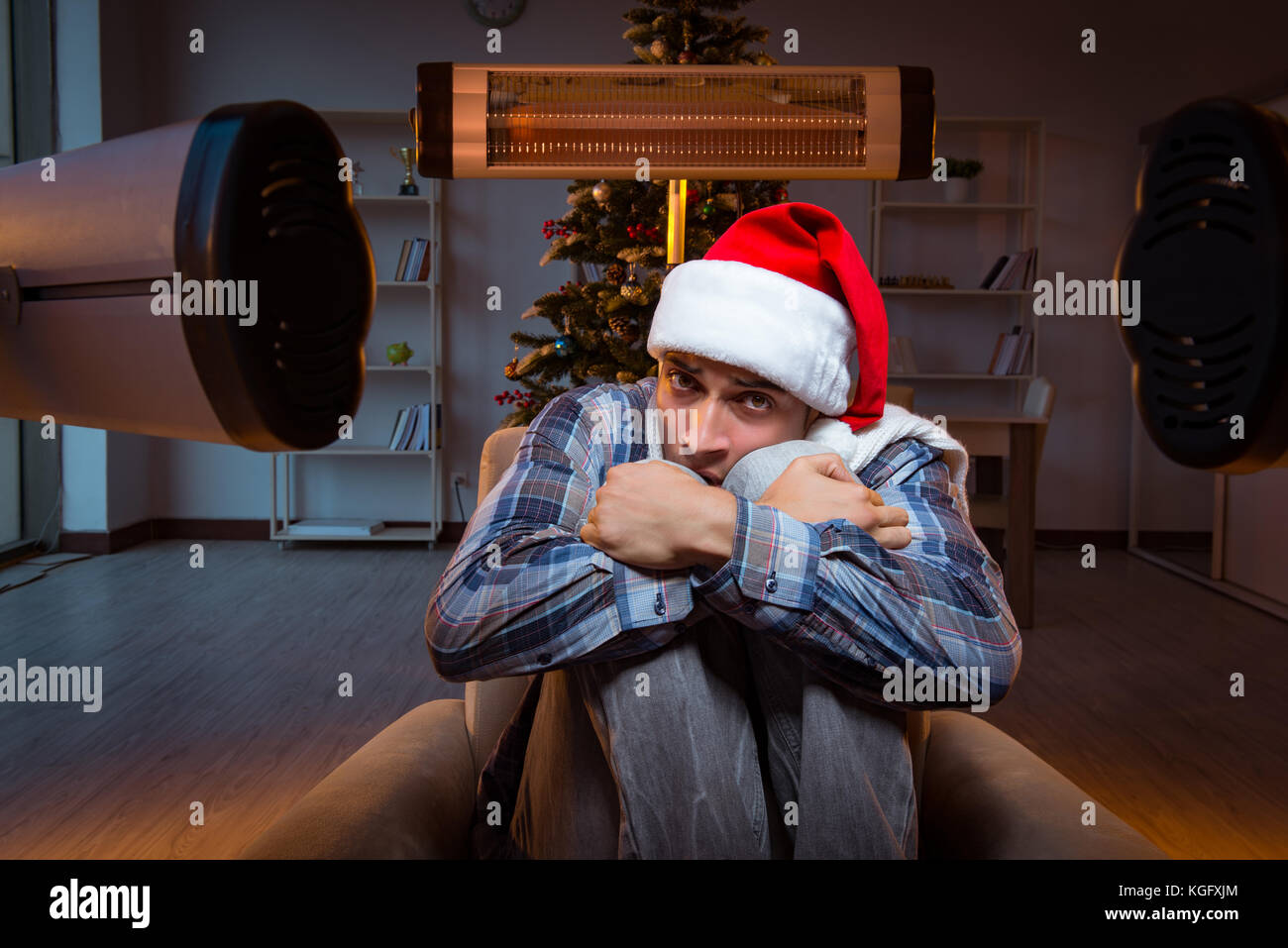 Man suffering from cold at home Stock Photo - Alamy