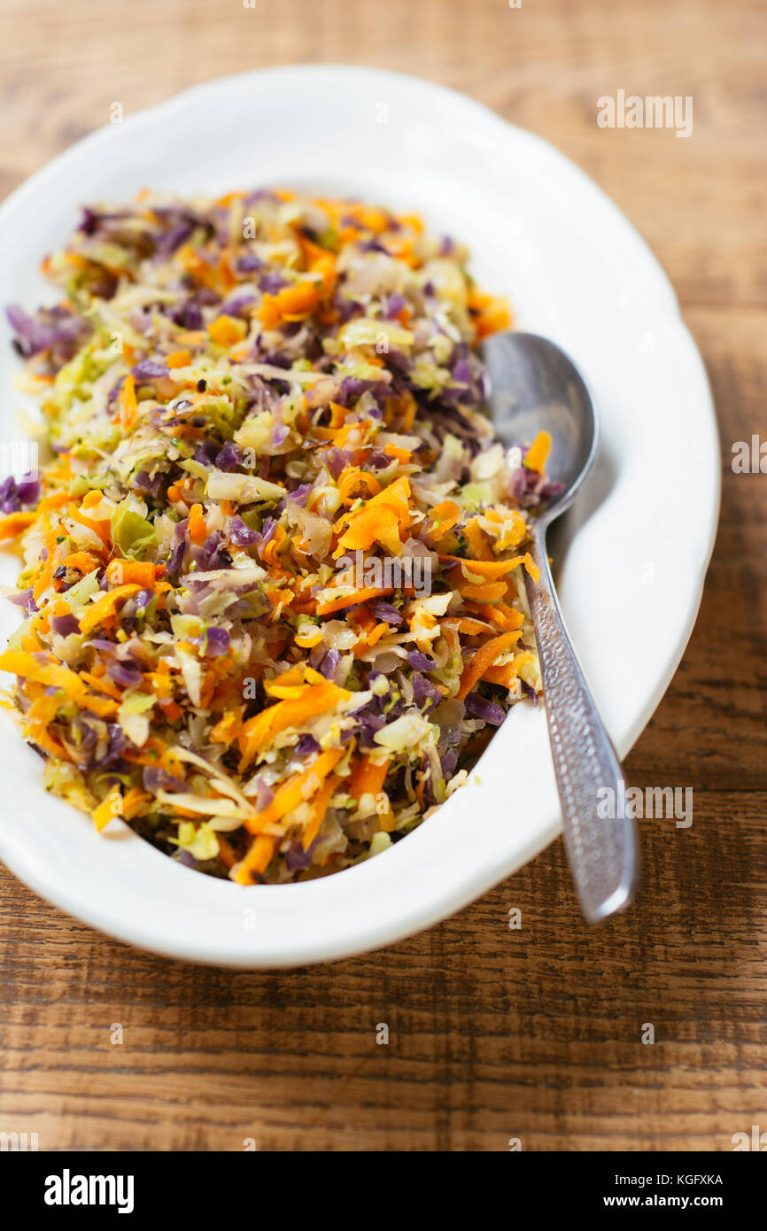 Rainbow rice with shredded vegetables Stock Photo - Alamy