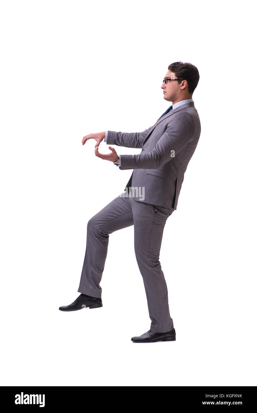 Puppet businessman isolated on white background Stock Photo - Alamy