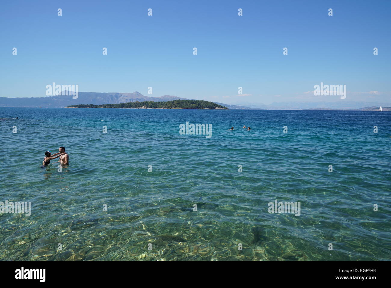 Corfu, Greece: People at the beach Stock Photo - Alamy